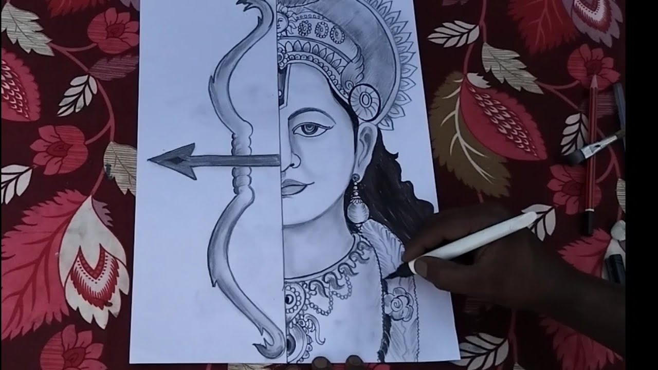 Ram Drawing/Ram Navami drawing step by step/Shree Ram Drawing easy/Ram ...