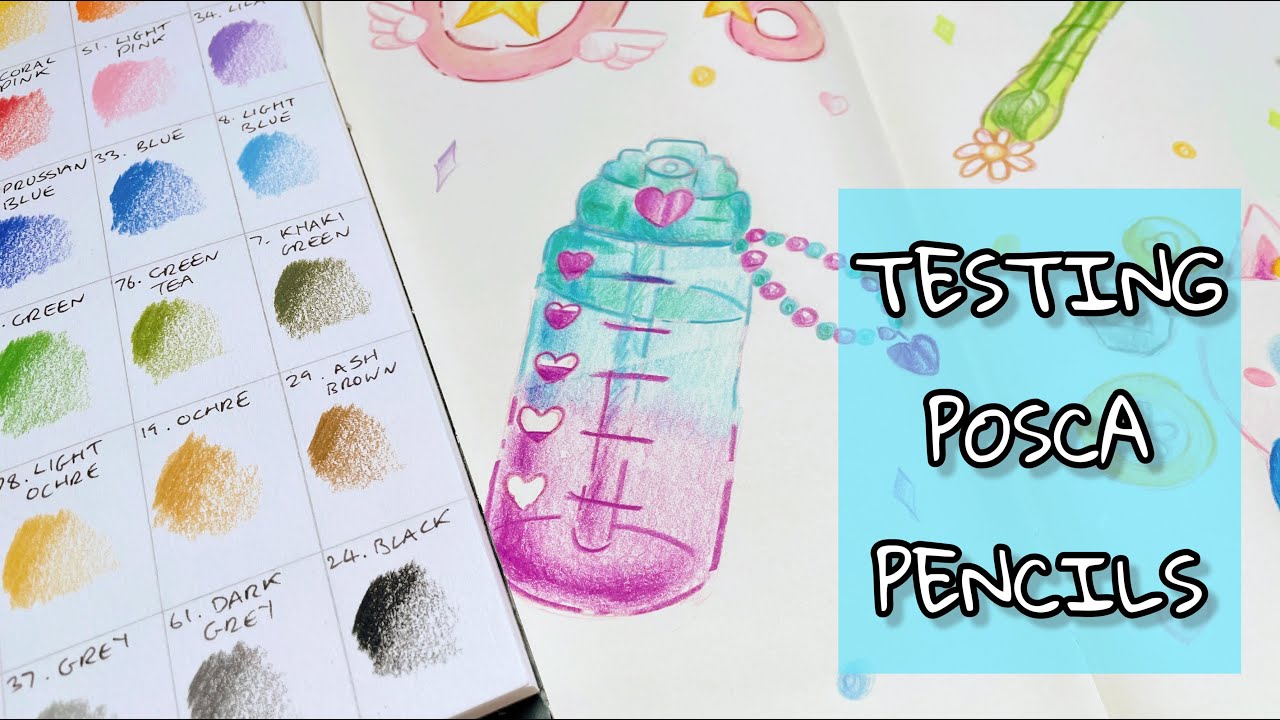 Using POSCA PENCILS to draw magical girl items 🎀🌸💖 - YouTube