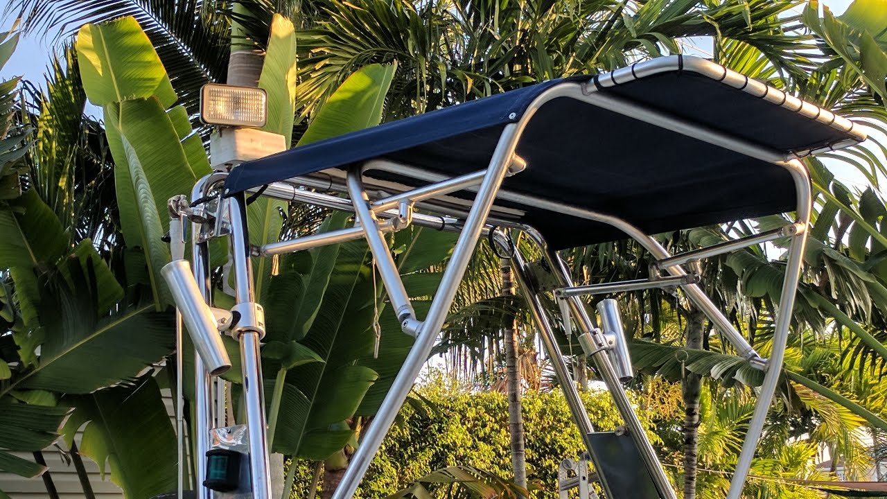 Arch Bimini on Rib Boat Tender - YouTube