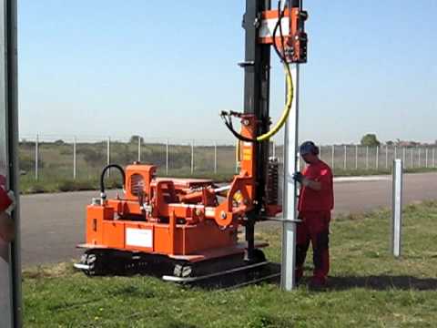 Large Scale Solar - vertical post drive - YouTube