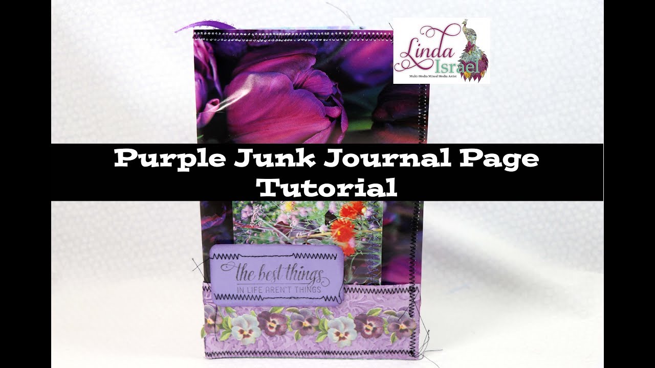 Purple Junk Journal Page Tutorial for Rainbow Journal - YouTube