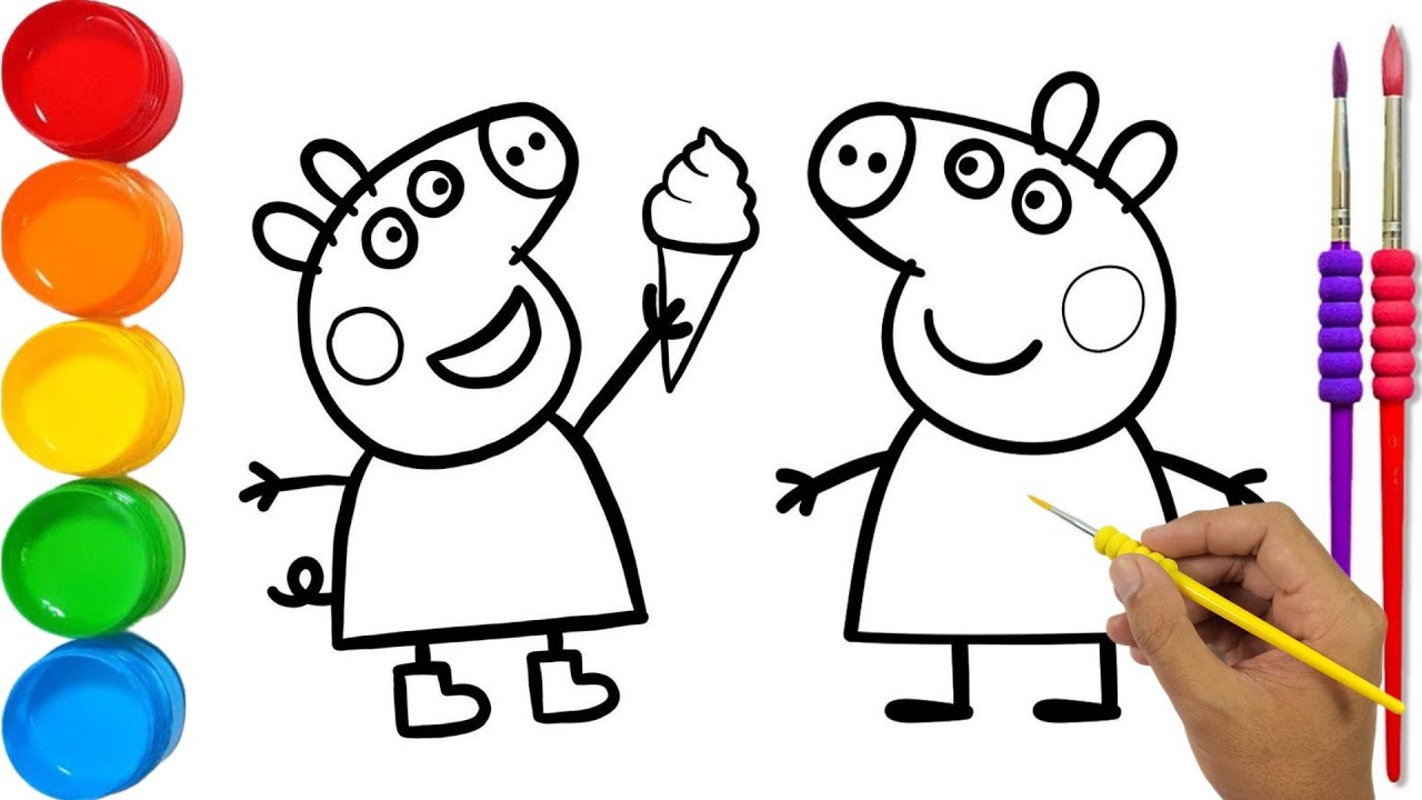 Peppa Pig, Drawing Painting and Coloring for Beginners and Toddlers ...
