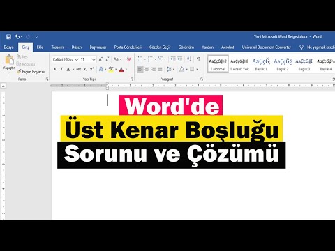 Word'de Üst Kenar Boşluğu Sorunu ve Çözümü
