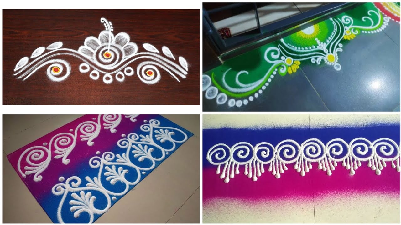 said border design ideas trending//Pongal kolam said border designs//# ...