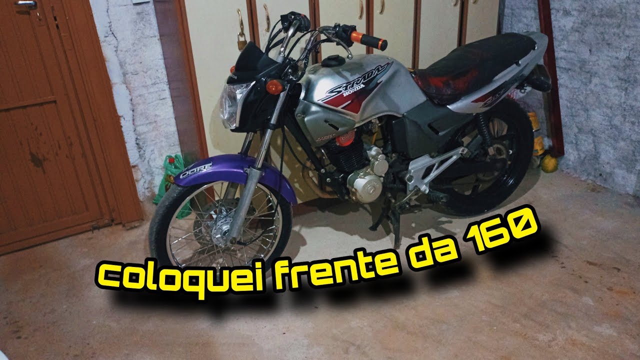 coloquei frente da 160 na cbx 200 sem trocar a mesa (leo_051) - YouTube