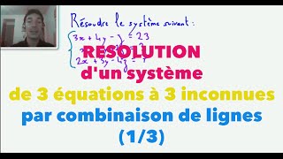 résolution système linéaire 3 inconnues