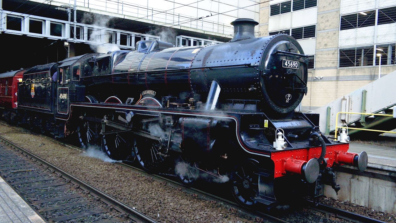 1 45690 Leander Steam Locomotive Coast to Coast Express Manchester ...