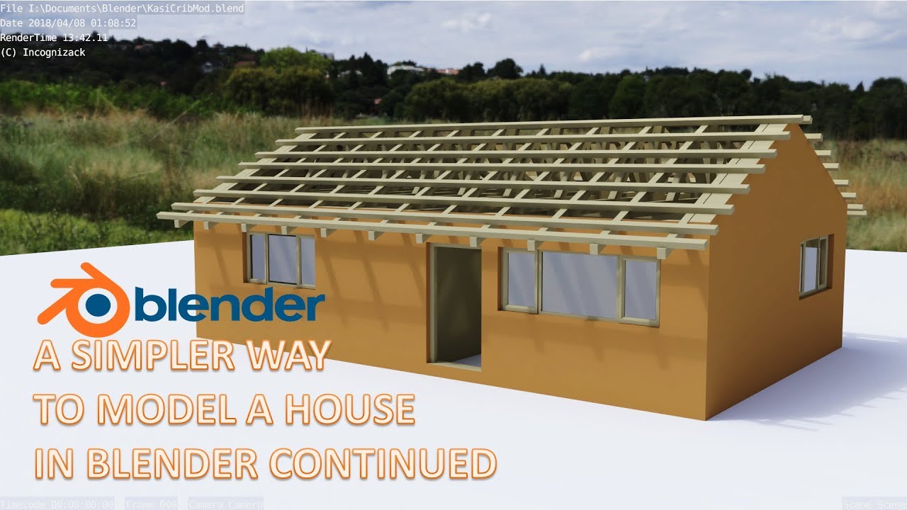 A simpler way to model a house in blender continued - YouTube