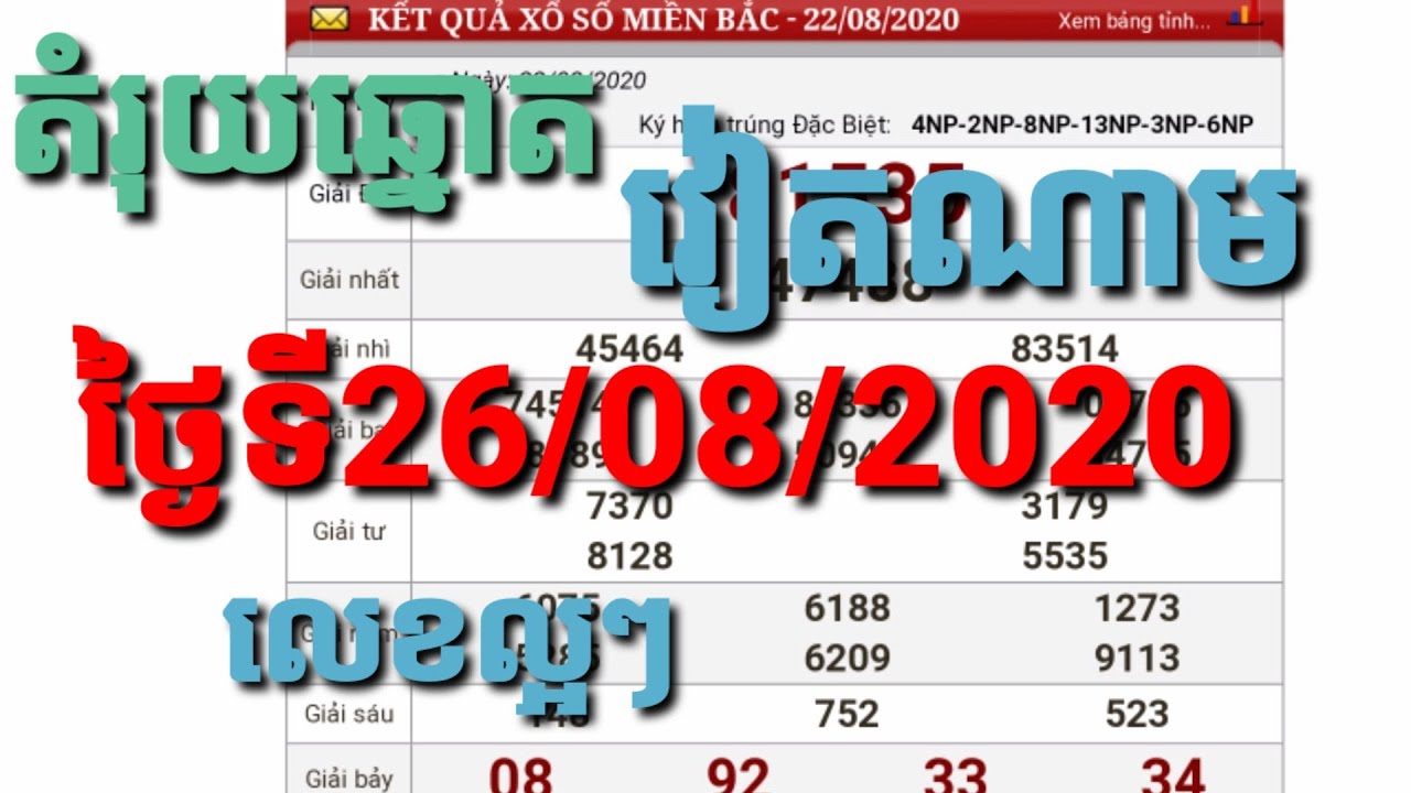 តំរុយឆ្នោតវៀតណាមថ្ងៃទី26/08/2020 Distribution of lottery numbers will ...