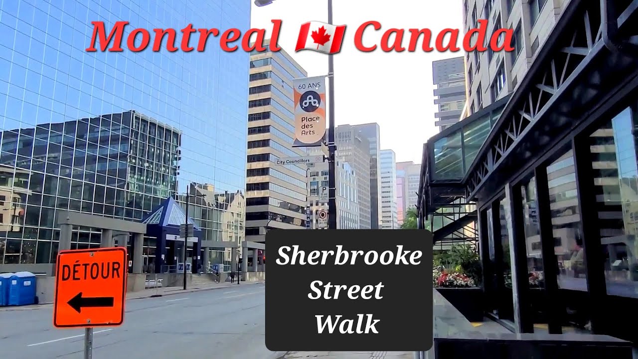 Montreal Downtown tour Sherbrooke street walk - YouTube