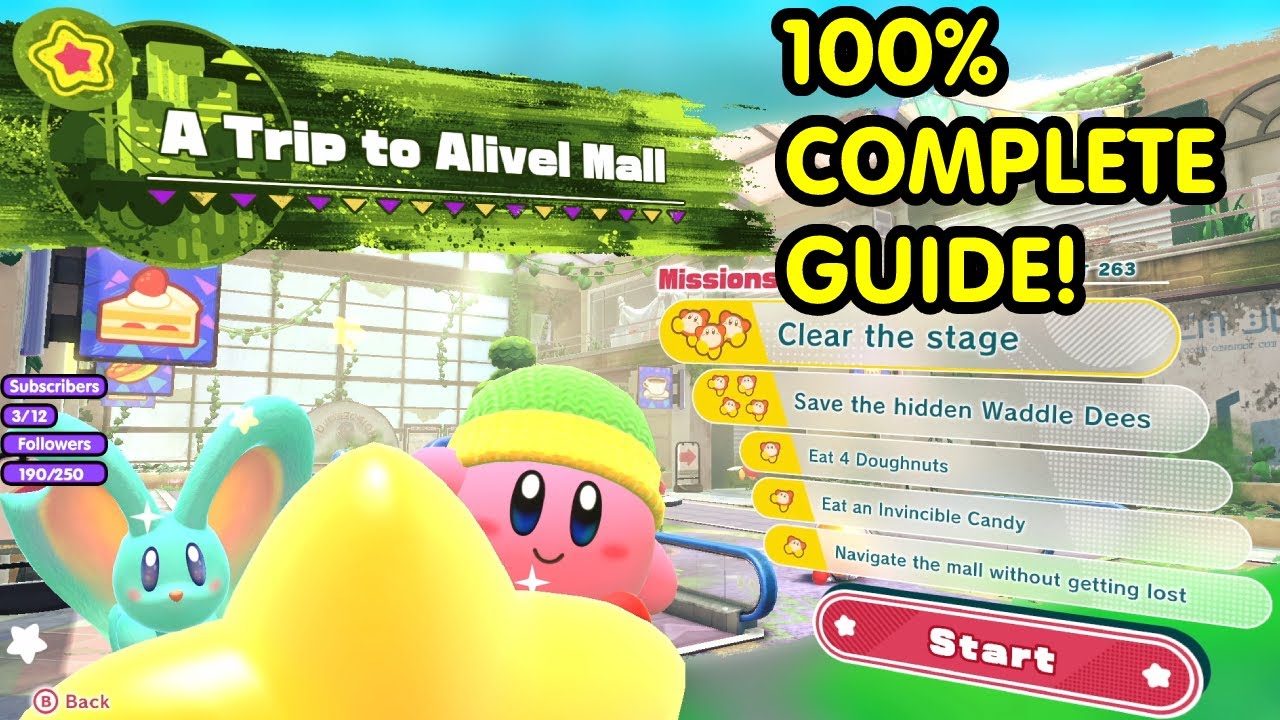 Kirby And The Forgotten Land | A Trip To Alivel Mall 100% Guide! | Easy ...