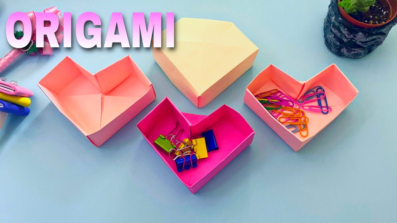 👉EN KOLAY Kağıttan Kalp Kutu Nasıl Yapılır? ORIGAMI 🌸476 - YouTube