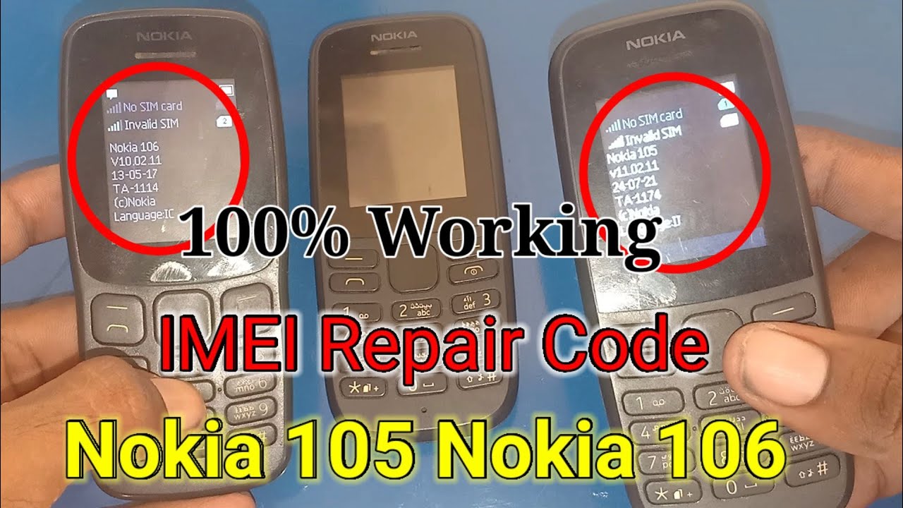 Nokia 106 TA 1114 Nokia 105 TA 1174 IMEI Repair Code ||Registration ...