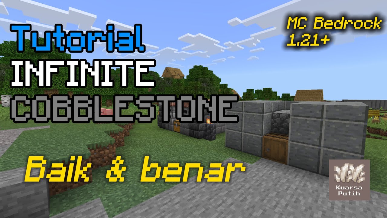 Tutorial Infinite Cobblestone Baik dan Benar, Minecraft Bedrock 1.21 ...