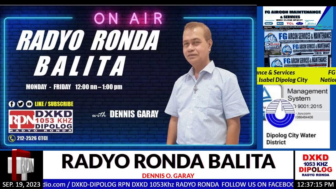 RADYO RONDA BALITA with DENNIS GARAY | SEPTEMBER 19, 2023 - YouTube