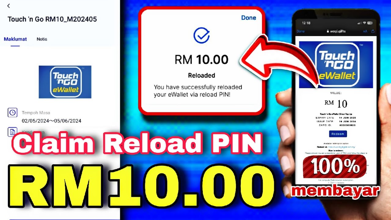 dapat free RM10 reload PIN !! CLAIM dari touch n go TERBARU 2024 - YouTube