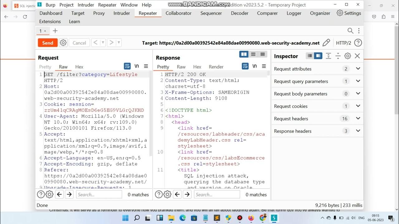 Sql Injection Attack Queryingthe Databse Type And Version On Oracle Hacker Vlog Youtube