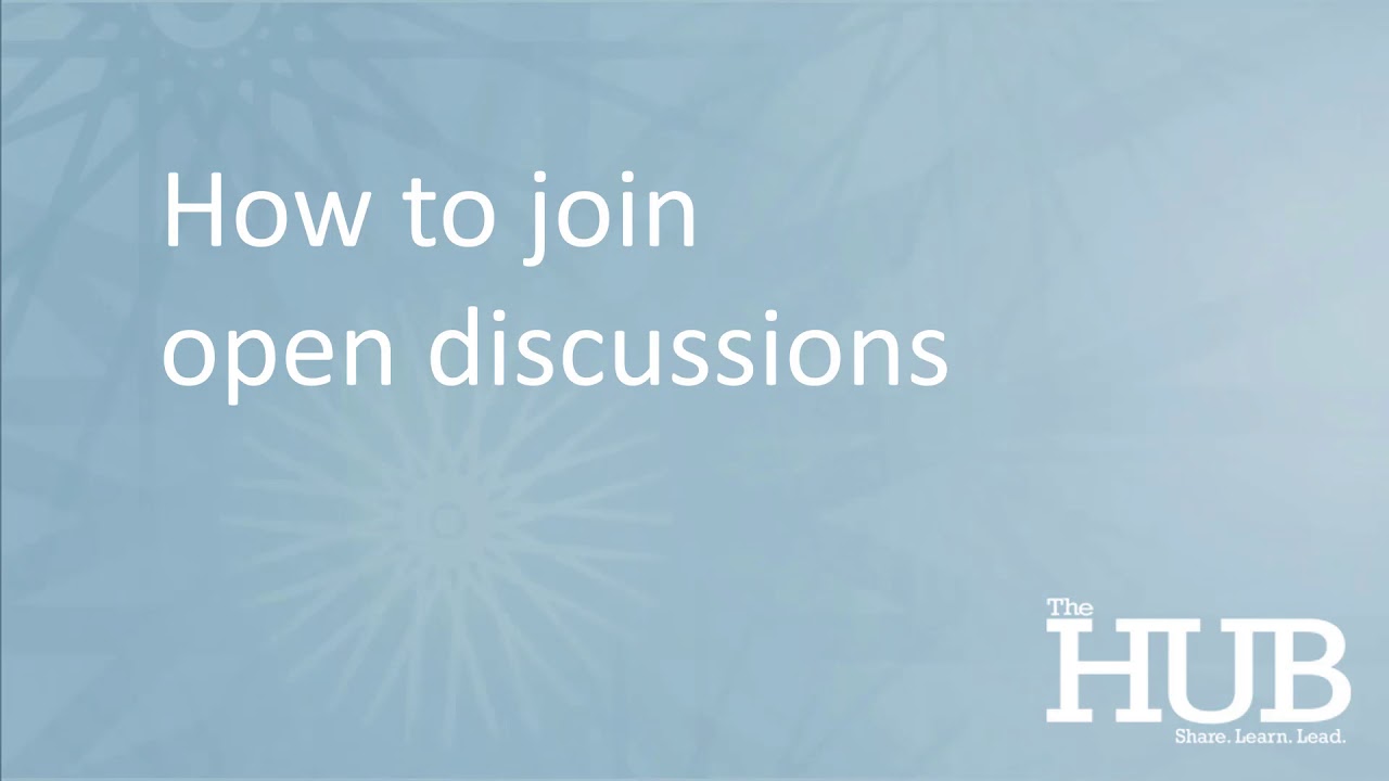 How to join open discussions - YouTube