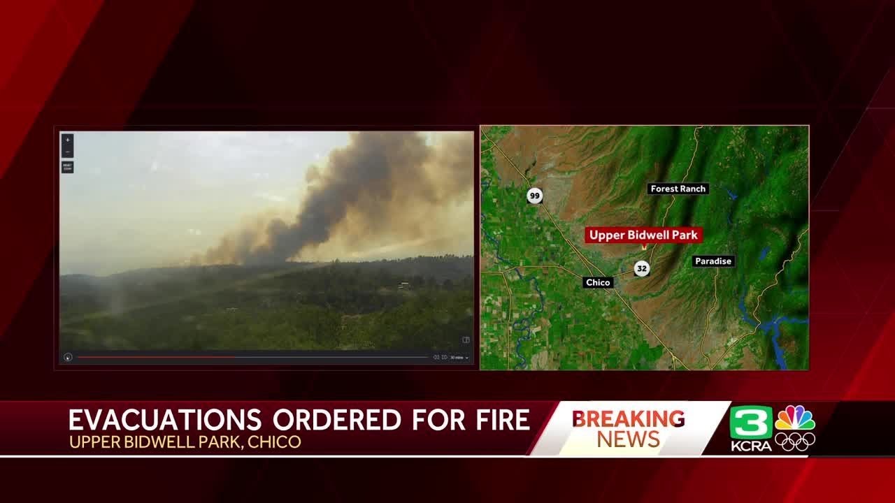 Park Fire: Vegetation fire near Chico prompts evacuations - YouTube