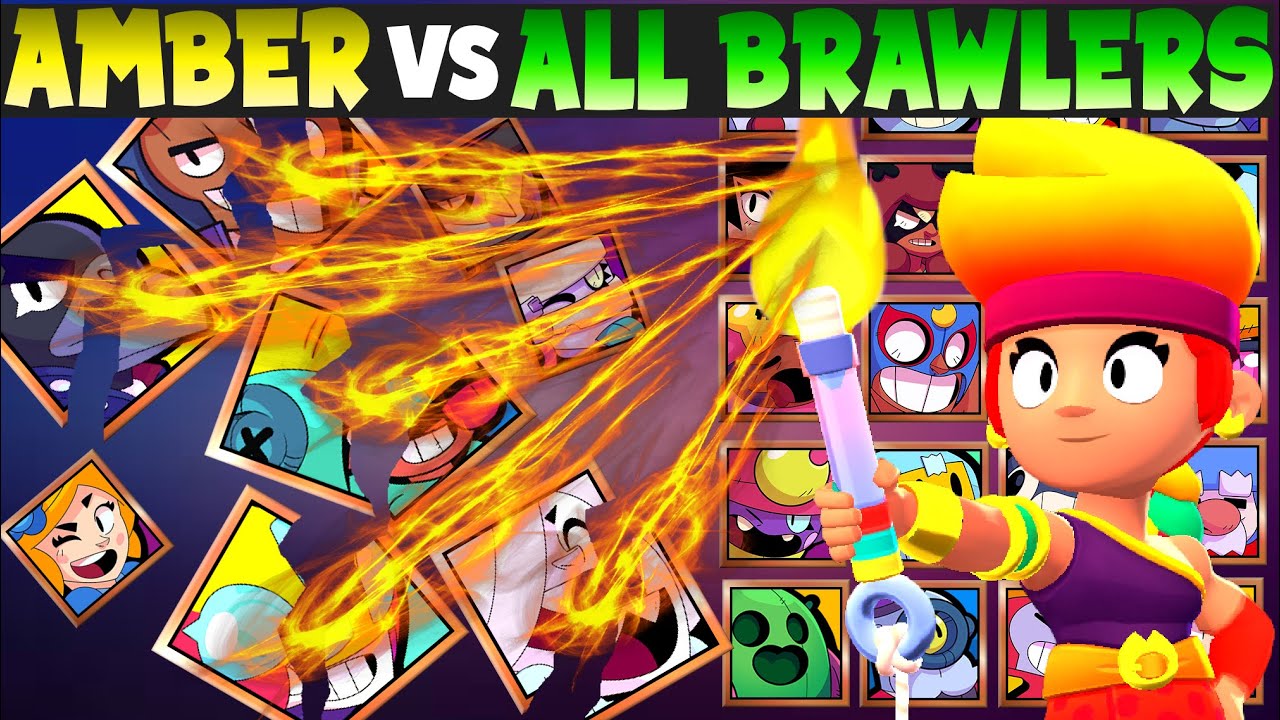 Amber vs All Brawlers | 1vs1 winning & losing | Amber best in 1vs1 or ...