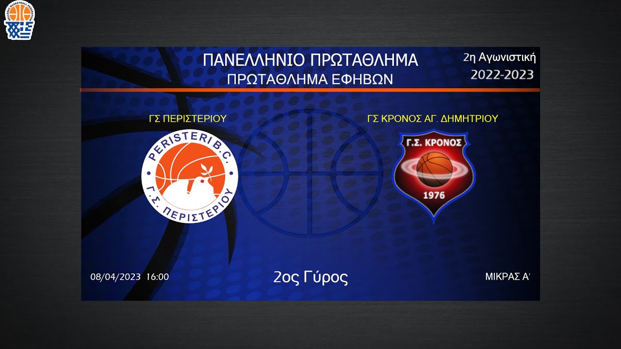 2022-23 Πανελλήνιο Πρωτάθλημα Εφήβων - Β' ΦΑΣΗ 4ος Ομιλος ΓΣ ...