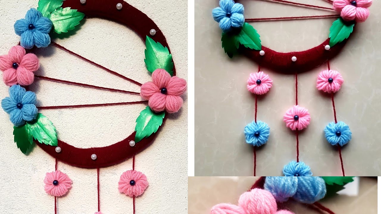 woolend flowers art/wool nool hand work/woolend craft.🌺 - YouTube