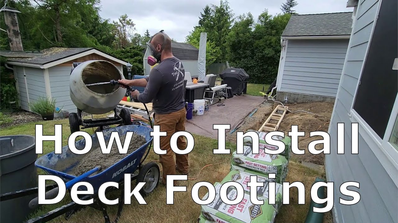 How to Form and Pour Deck Footings - for DIYers and Solo Builders - YouTube