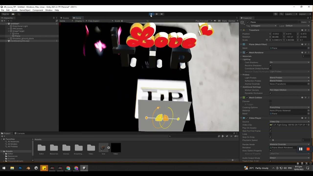 Vuforia - Unity ( Image target with 3d Model and Video player ) - YouTube
