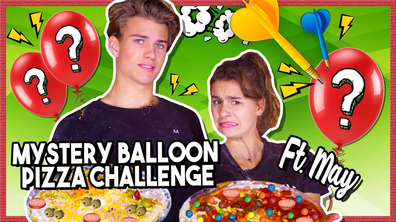 MYSTERY BALLOON PIZZA CHALLENGE met LEVY VS MAY HOLLERMANN - YouTube