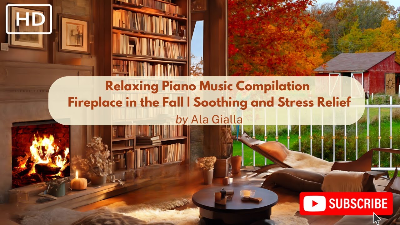 Relaxing Piano Music Compilation | Fireplace in the Fall | Soothing and ...