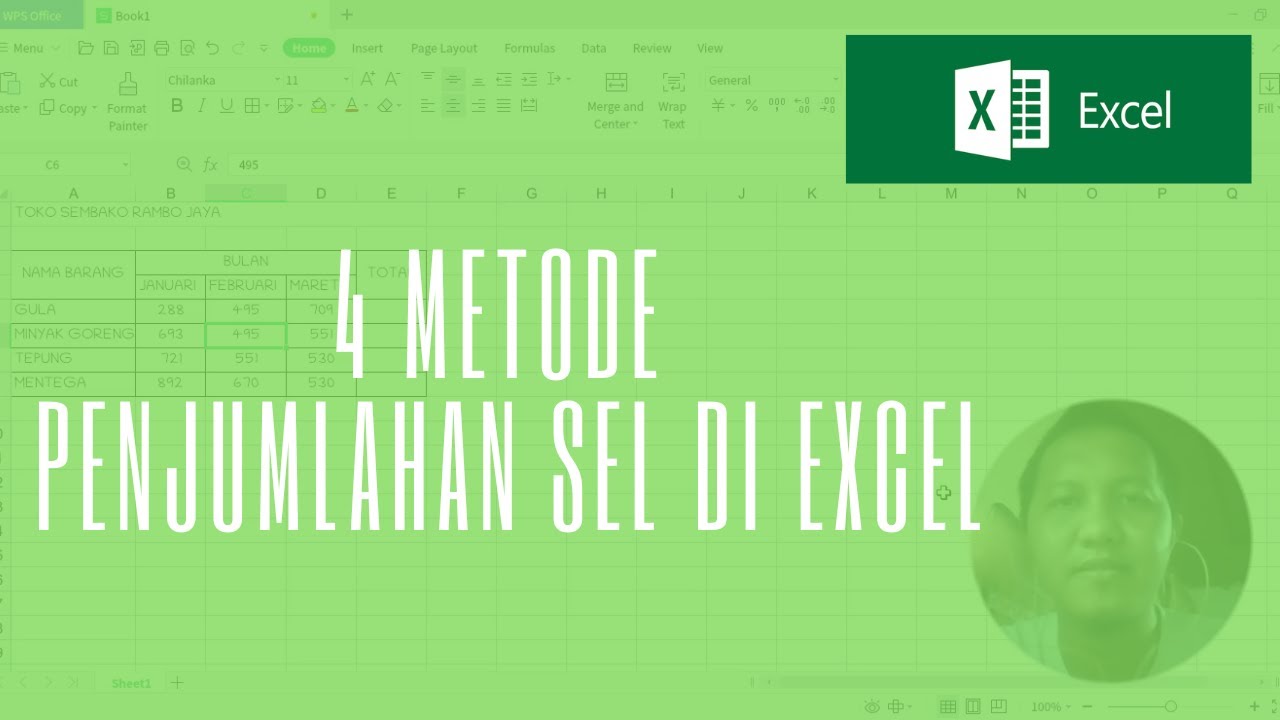Belajar Pemula Excel | 4 Metode Penjumlahan Sel Pada Excel | Mudah ...