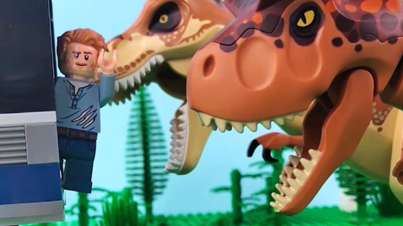 LEGO Double T-Rex Chase! | STOP MOTION LEGO | Dino Fight! | Billy ...