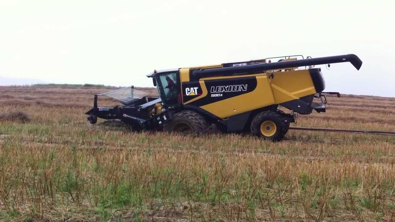 bogged header/combine harvester just pulled out! - YouTube