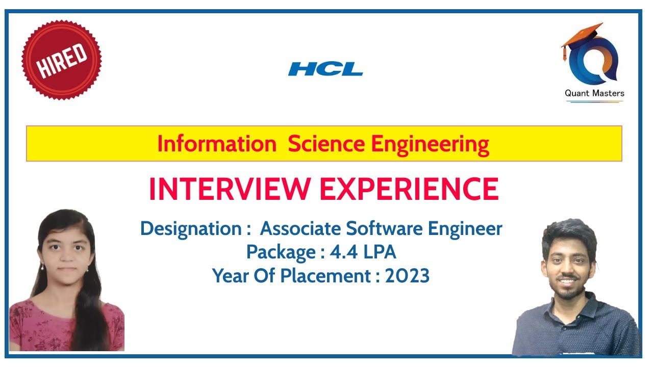 Hcl Interview Experience Designation Associate Software Engineer Youtube
