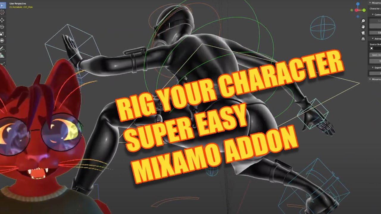 RIG YOUR CHARACTER SUPER EASY - With NEW Mixamo Blender Add-on - YouTube