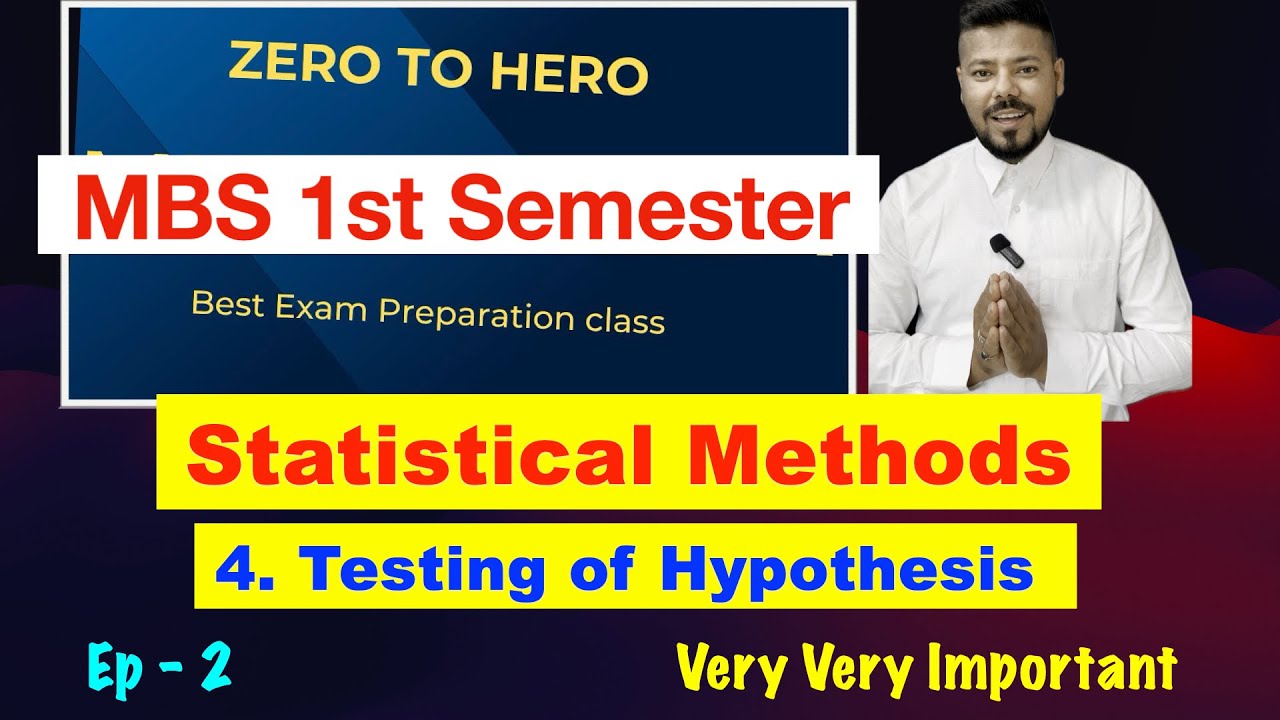 #2 Testing of Hypothesis notes┃Ep 2┃Chapter 4┃ Statistical Methods┃MBS ...