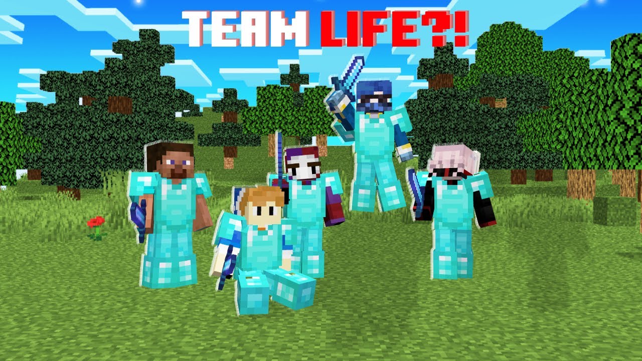Minecraft But your lives are shared with your team... - YouTube