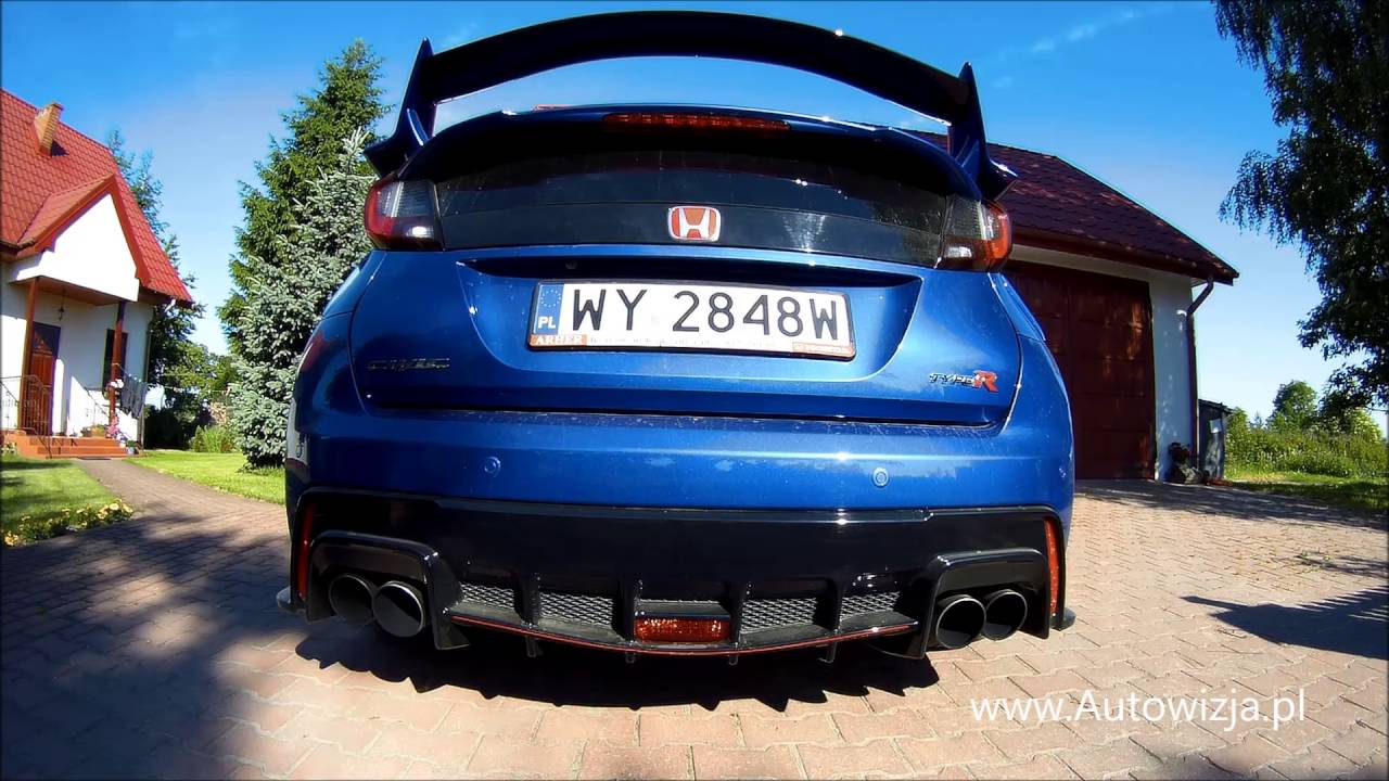 Honda Civic Type R 2015 sound, exhaust sound, start up sound - YouTube