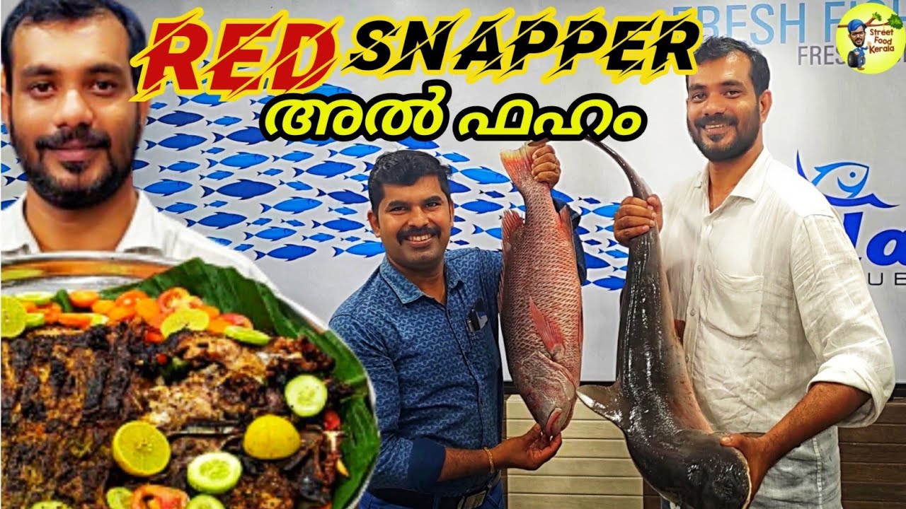 FISH ALFAHAM|LIVE GRILLED RED SNAPPER|street food kerala - YouTube