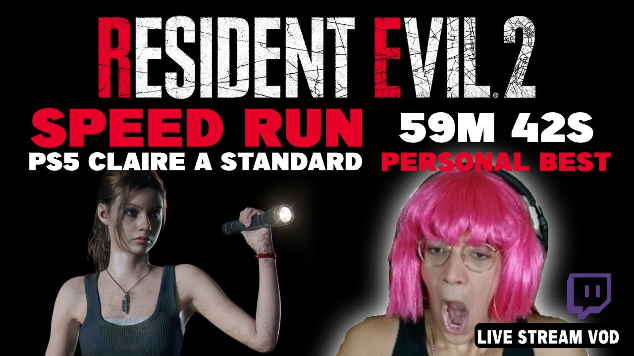 RE2Remake Speed Run New Personal Best! 59 M 42 S Claire A Standard, PS5 ...