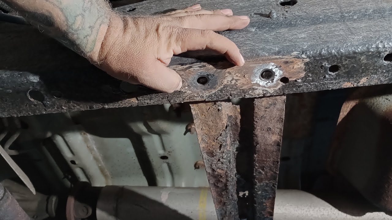 Replacing a rusted F150 cross member - YouTube