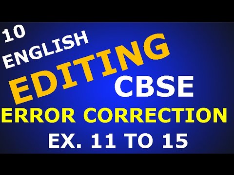10 English Editing CBSE Questions Exercises 11 to 15 Errors Correction Part 3 - YouTube