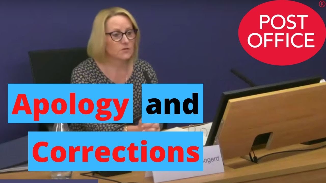 Post Office's Angela van den Bogerd Apology and Statement Corrections - YouTube