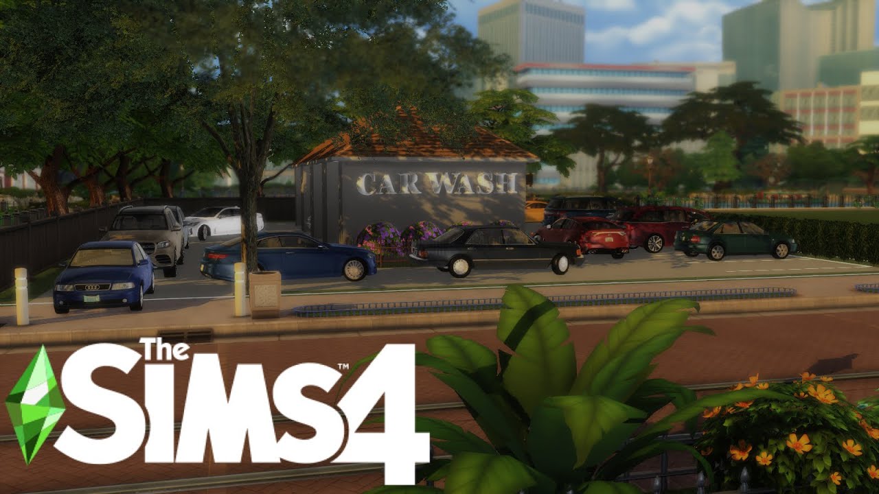 The Sims 4 | Self Washing Car Wash Speed Build | CC - YouTube