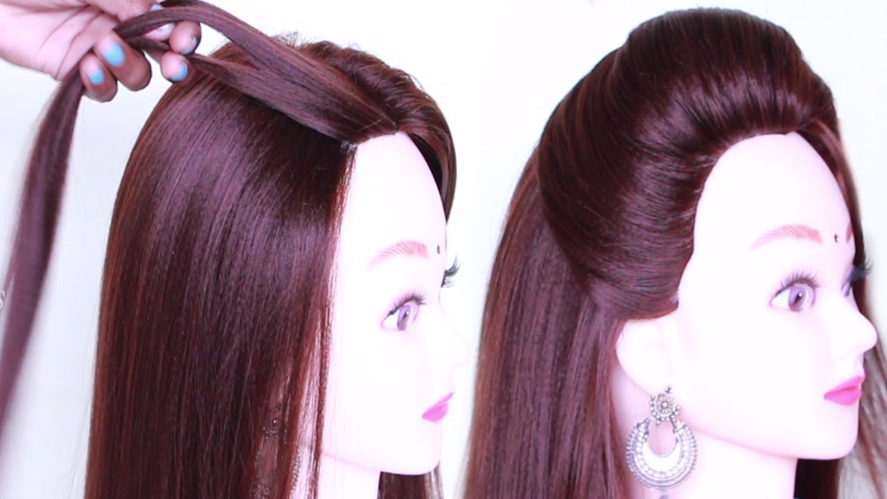 How to Make Perfect Puff Hairstyle for short hair || Quick easy Puff ...