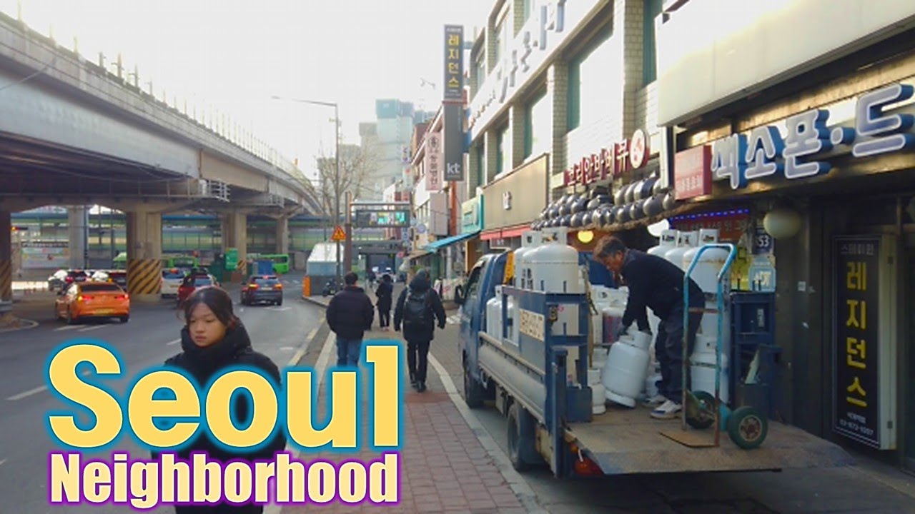 Seoul, Korea - Walking Tour of Neighborhood - 4K - Wolgye 3-dong [Nowon ...