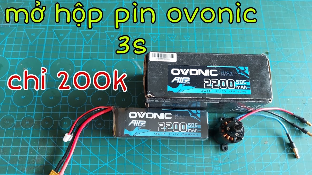 Mở hộp và so sánh viên pin 3s Ovonic 2200mah 50c với pin Tattu 3s ...