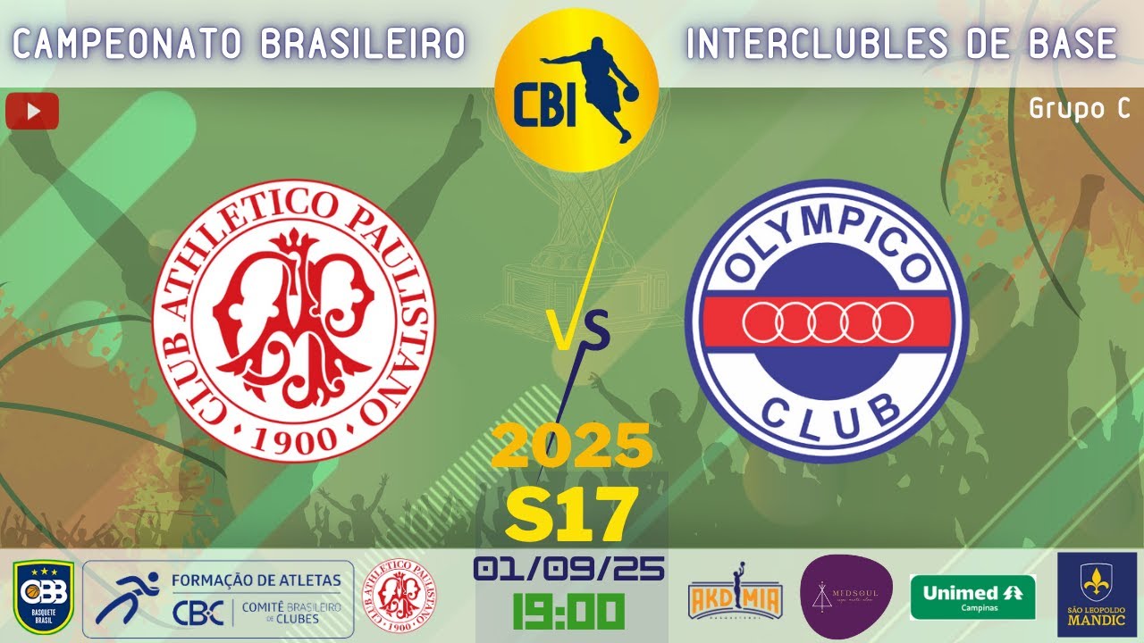Paulistano (SP) X Olympico (MG) - CBI U17 2025 - Grupo C - Basquete ...