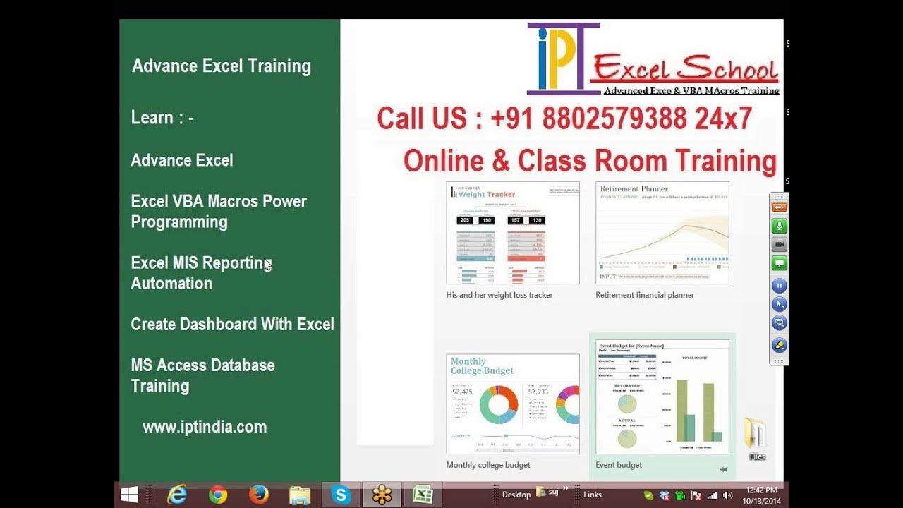 Advanced Excel Vba Macros Training In Hindi Call 8802579388 Youtube