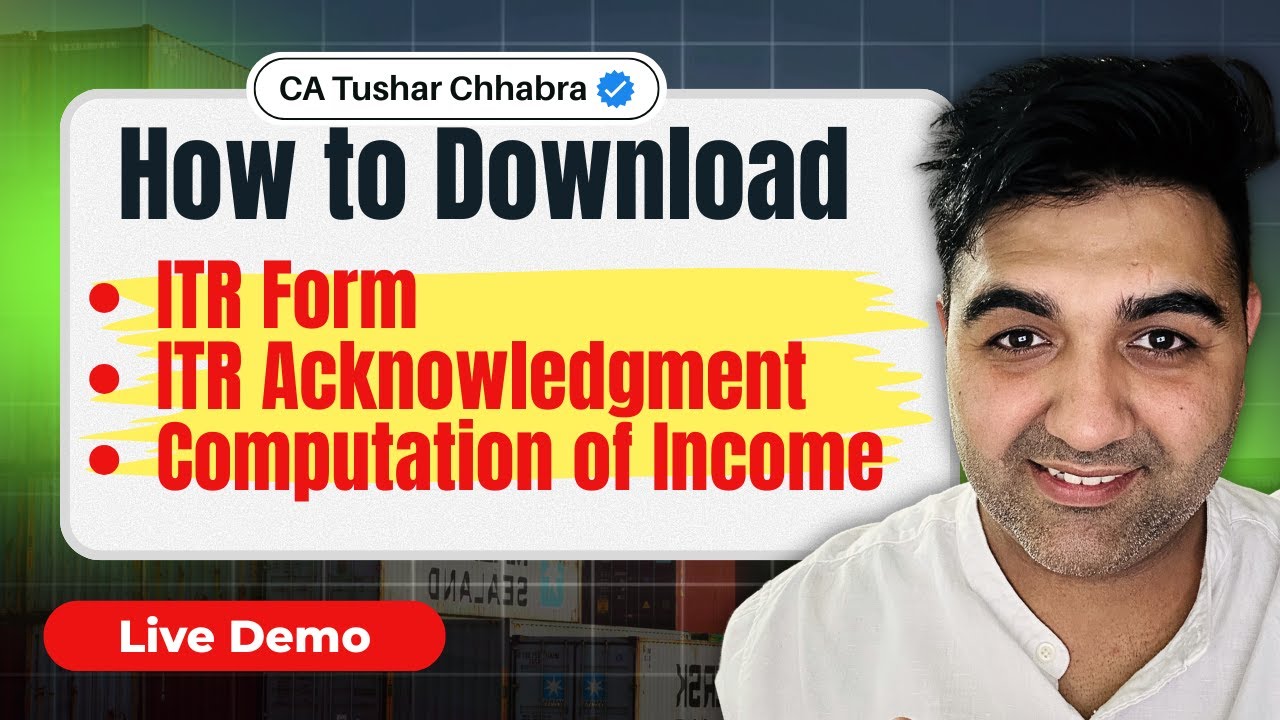 How to Download ITR Form, ITR Acknowledgment & Computation of Income ...